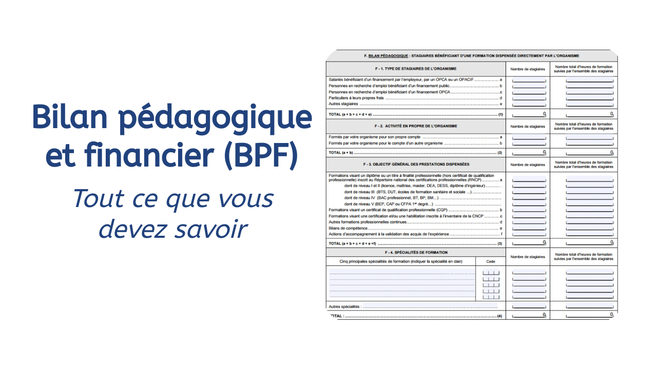 BPF - Bilan Pédagogique et Financier : définition - Fresh Management